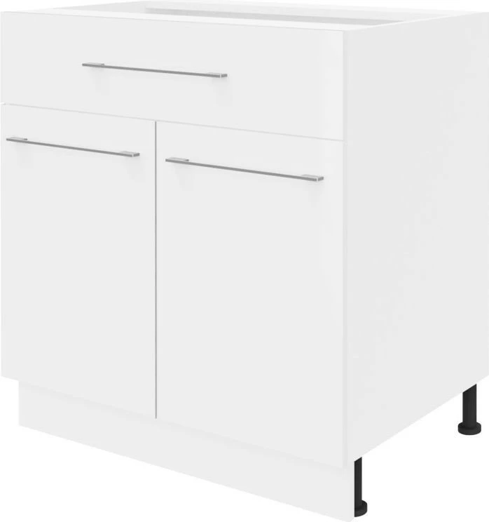 Szafka 80 dolna szufl. z wkł./front - easy box- LOARA Biała-połysk - BODZIO