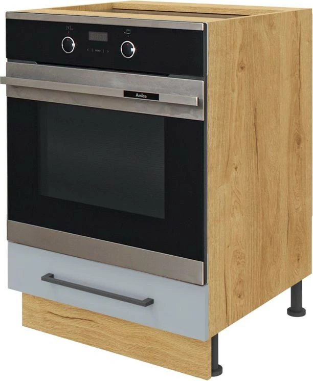 Szafka 60 dolna zabudowa piekarnika Monia z Easy Box (szary/dąb Soma ...