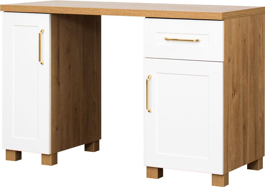 HA30 Biurko "HAWANA" - kolor: biały lakier korpus dąb soma ciemny ...