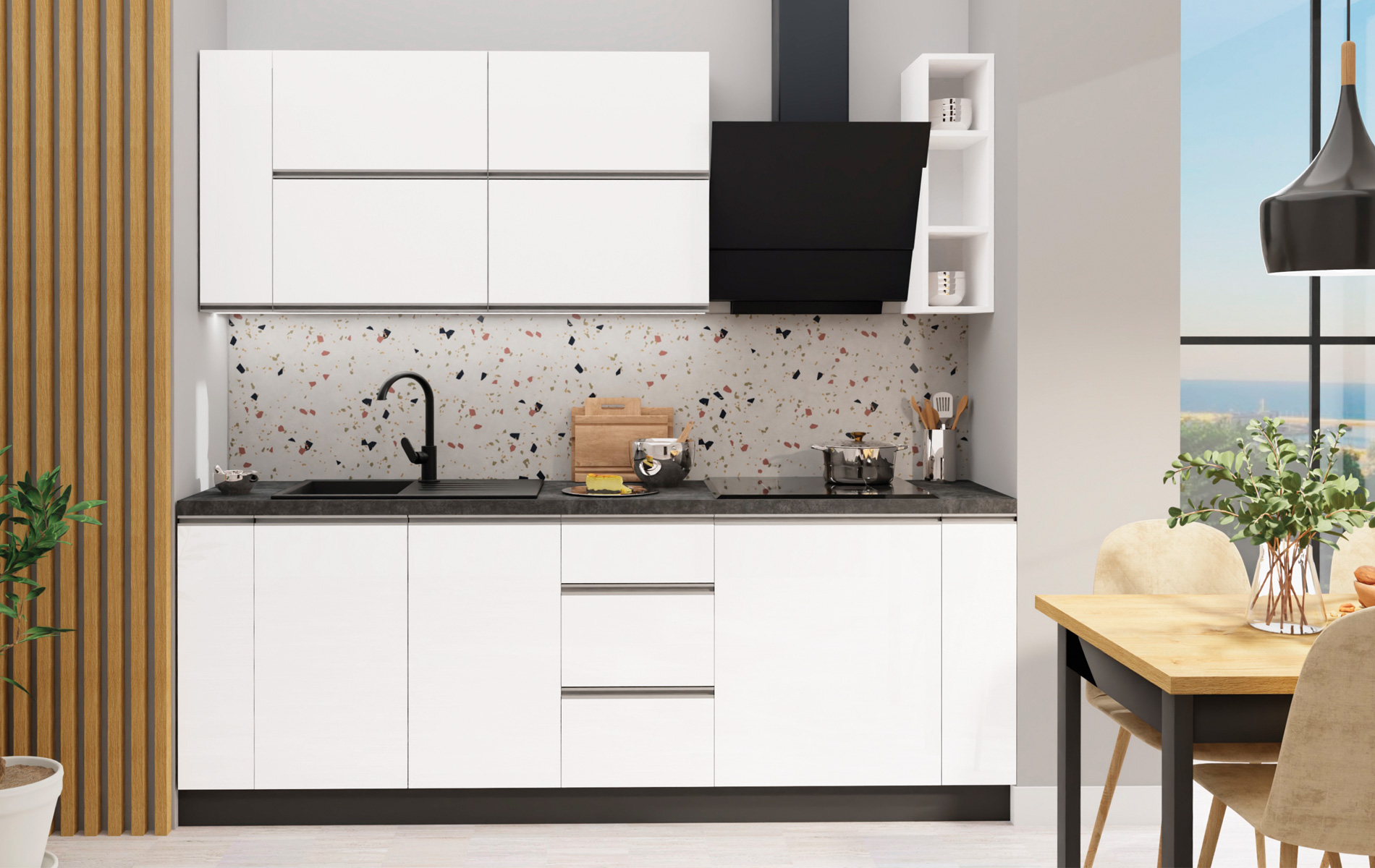 Szafka 40 dolna szuflad. z wkł. - easy box- SANDI Biały-połysk - BODZIO